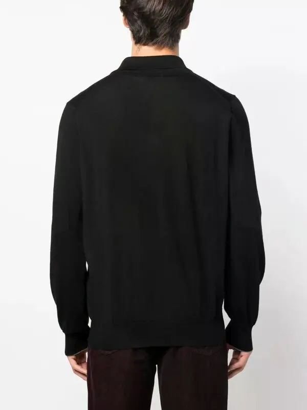 Brunello Cucinelli Long-sleeve Virgin Wool Polo Shirt - Black