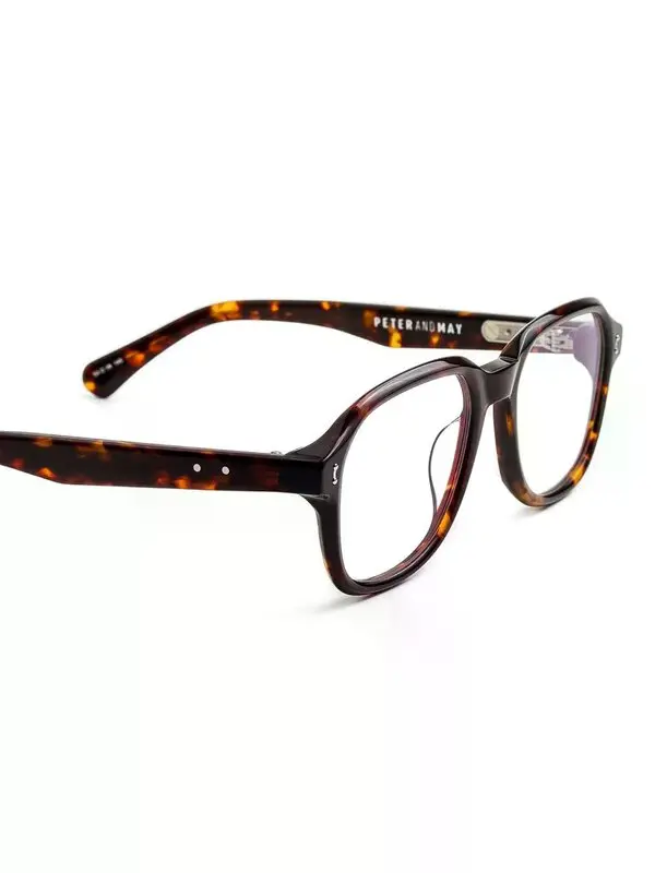 PETER AND MAY Night Train Tortoiseshell Square-frame Glasses