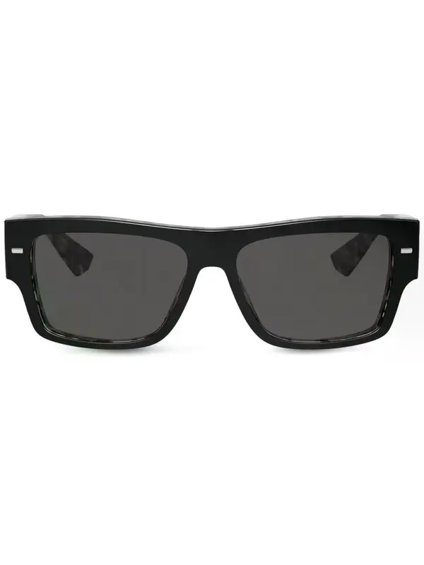 Dolce & Gabbana Lusso Sartoriale Rectangle-frame Sunglasses - Black