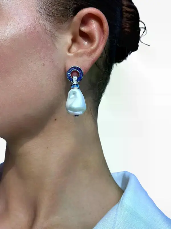 JUWELINA PARIS Baroque Pearl 2-in-1 Drop Earrings