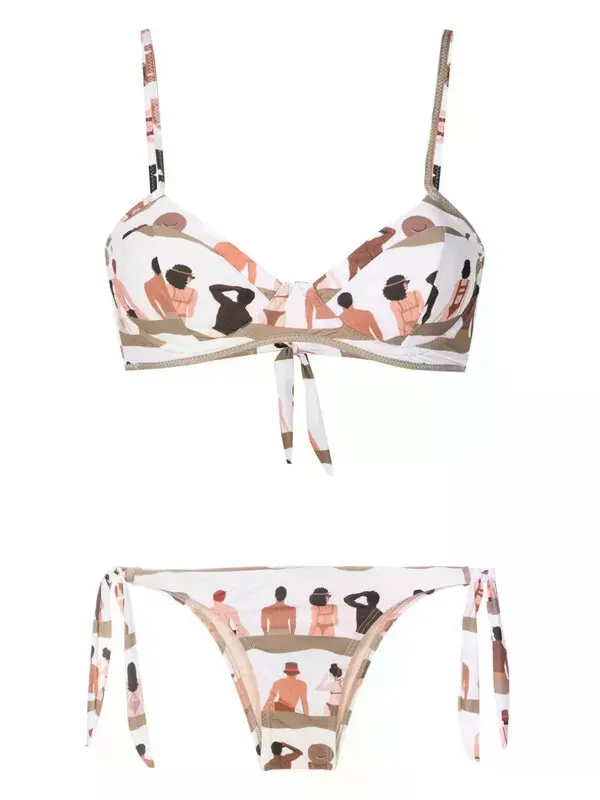 AMIR SLAMA Swimmer-print Bikini - Neutrals