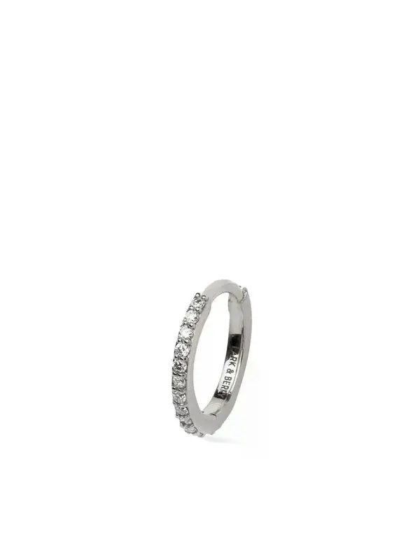LARK & BERRY 14kt White Gold Diamond Hoop Earring - Silver