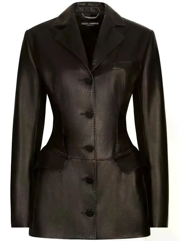Dolce & Gabbana Single-breasted Leather Blazer