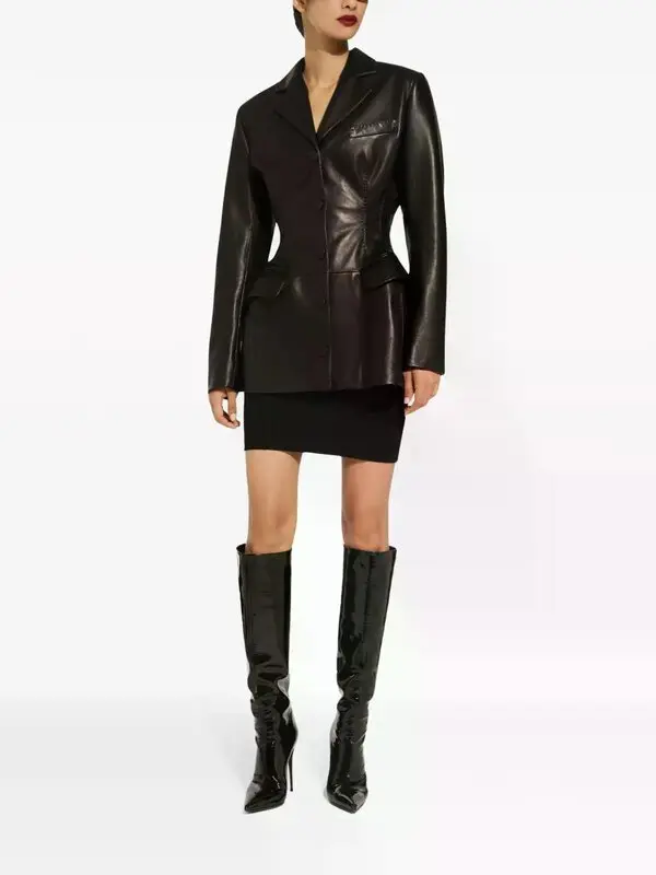 Dolce & Gabbana Single-breasted Leather Blazer