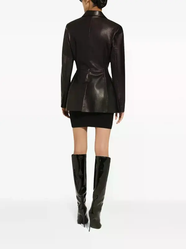 Dolce & Gabbana Single-breasted Leather Blazer
