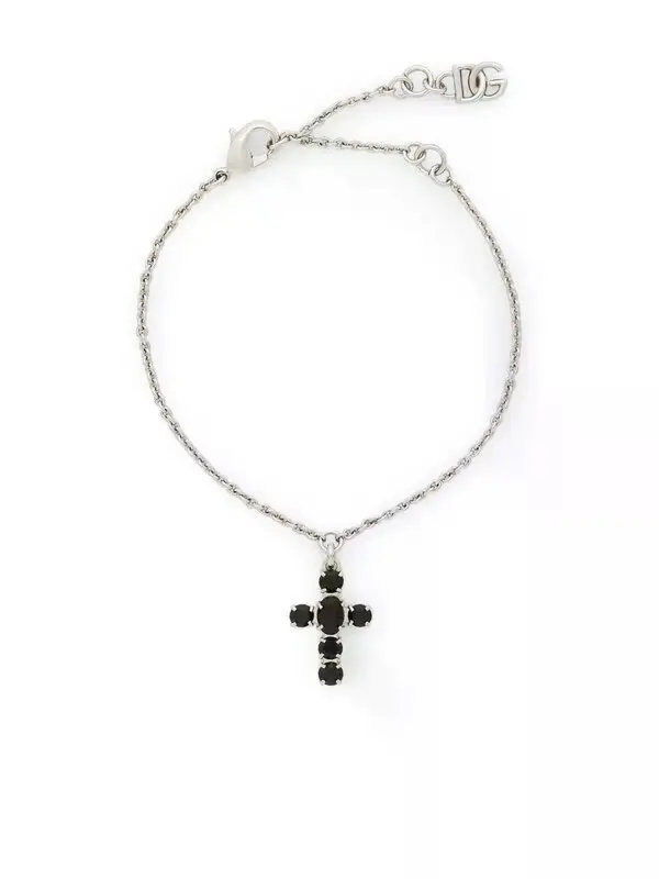 Dolce & Gabbana Cross-pendant Fine-link Bracelet - Silver