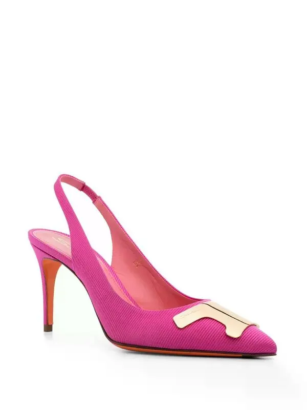 Santoni Ribbed-finish 90mm Pumps