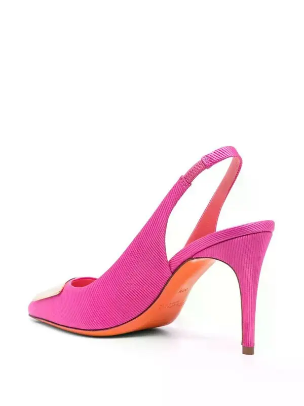Santoni Ribbed-finish 90mm Pumps