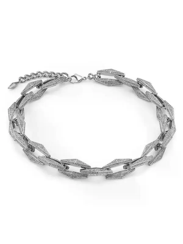JIMMY CHOO Diamond Chain Crystal-embellished Necklace - Silver