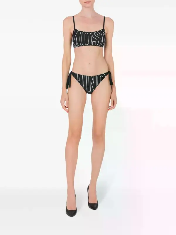 Moschino Logo-print Bikini Bottom - Black