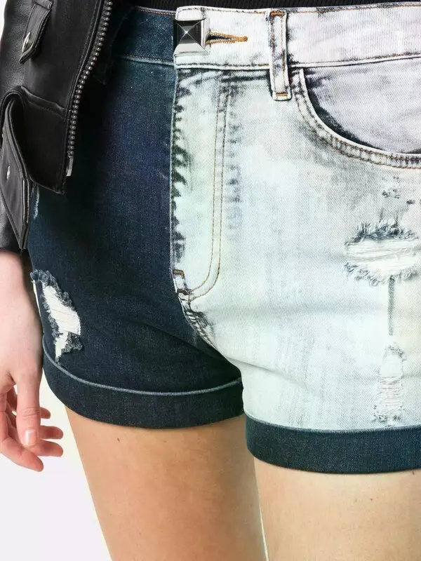 Philipp Plein Two-tone Denim Shorts