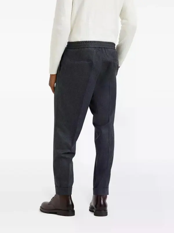 Brunello Cucinelli Drawstring Wool Trousers - Grey