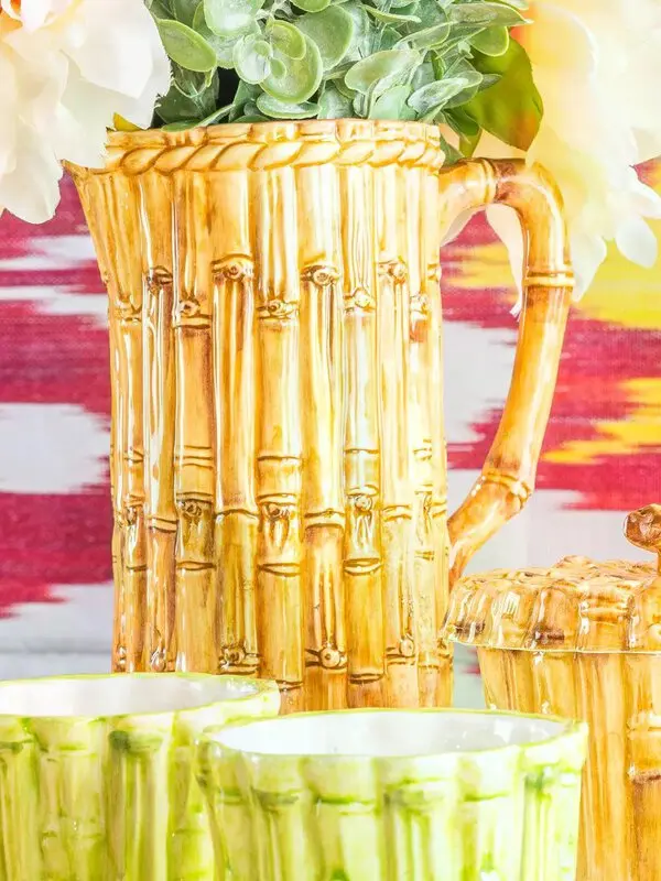 LES-OTTOMANS Bamboo Ceramic Jug