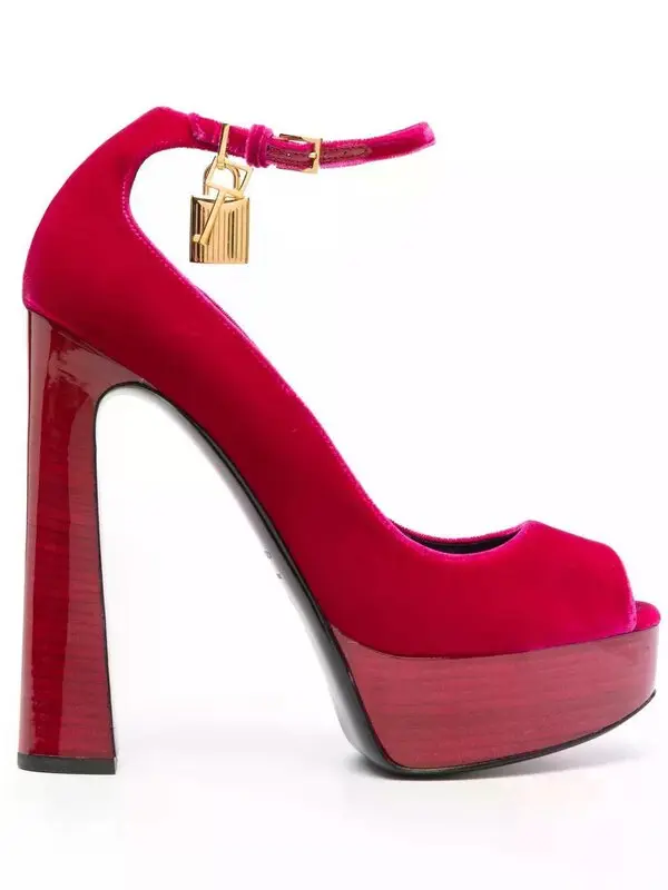 TOM FORD 145mm Platform Velvet Sandals