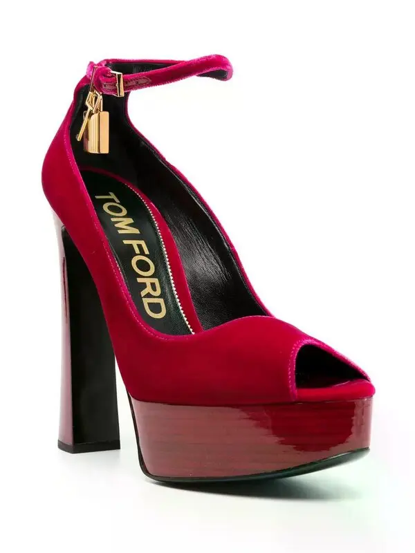 TOM FORD 145mm Platform Velvet Sandals