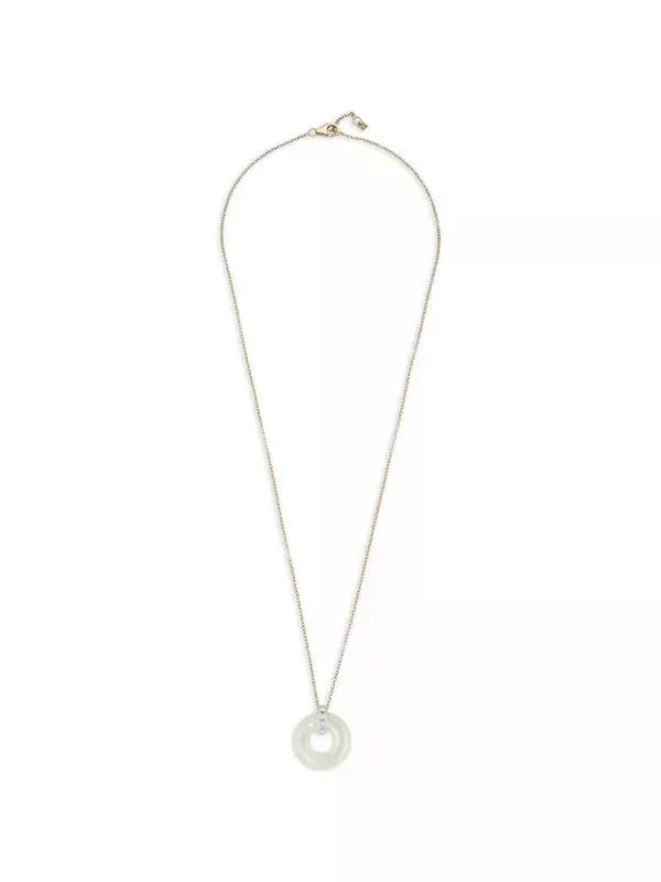 Mateo Door Knocker Donut Mother-of-pearl And Diamond Necklace - Neutrals