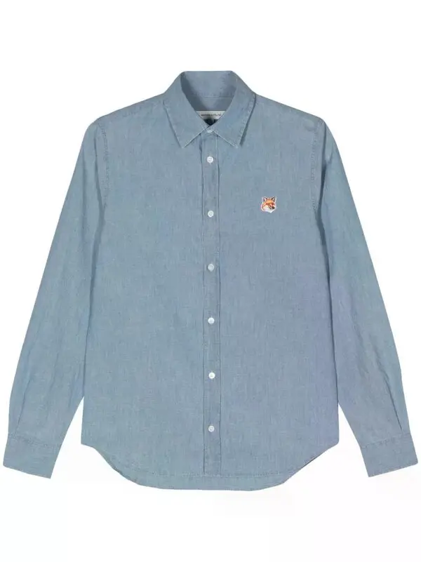 Maison Kitsuné Fox Head-patch Cotton Shirt