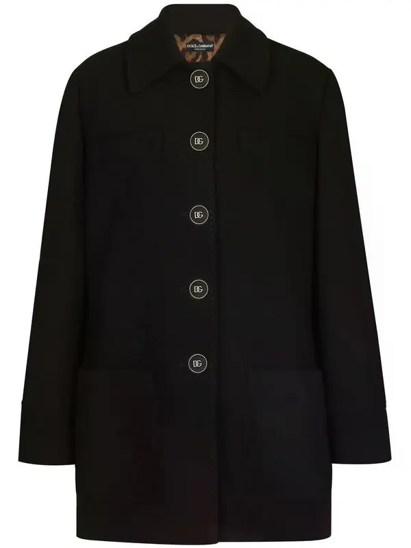 Dolce & Gabbana Galalith-button Crepe Pea Coat