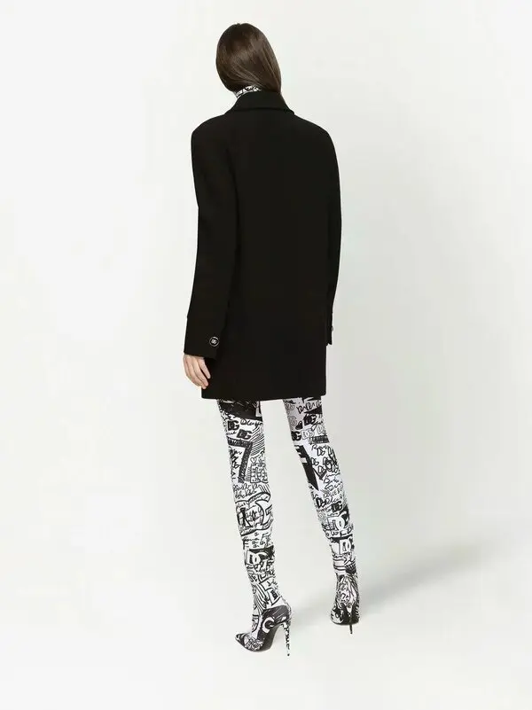 Dolce & Gabbana Galalith-button Crepe Pea Coat