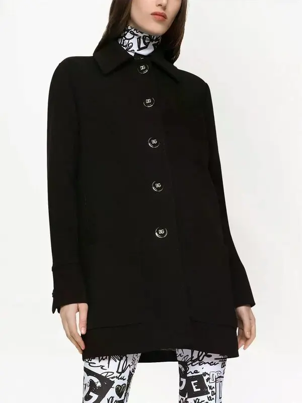 Dolce & Gabbana Galalith-button Crepe Pea Coat