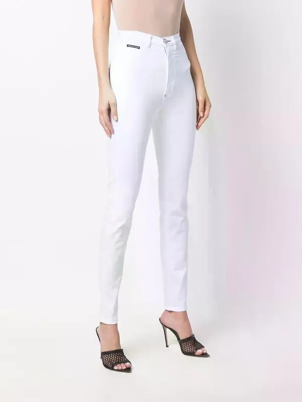 Philipp Plein Super High-waist Skinny Jeans - White