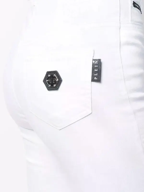 Philipp Plein Super High-waist Skinny Jeans - White
