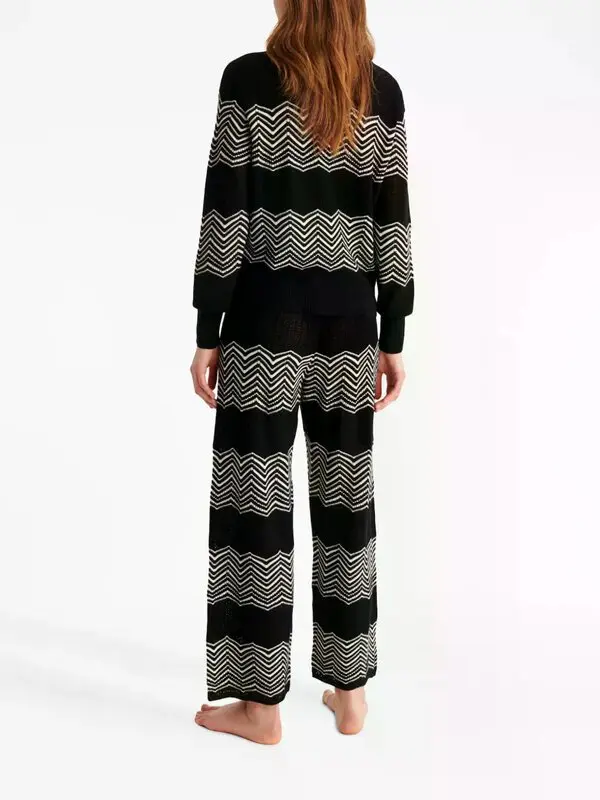 ERES Sugar Chevron-pattern Wide Trousers