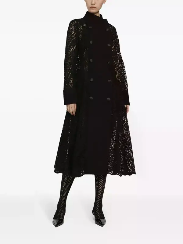 Dolce & Gabbana Lace-paneling Double-breasted Coat