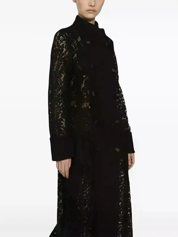 Dolce & Gabbana Lace-paneling Double-breasted Coat