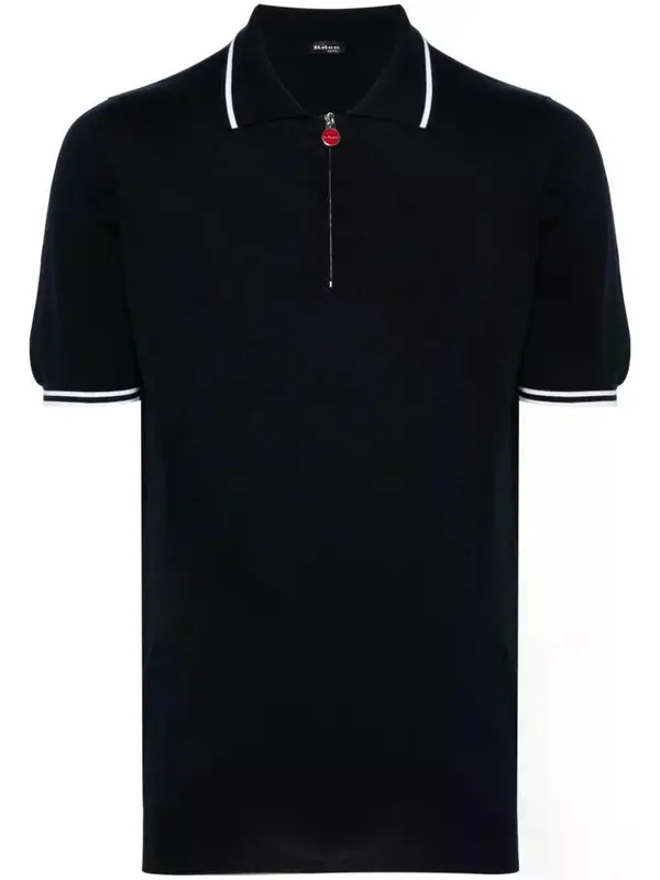 Kiton Zip-up Cotton Polo Shirt