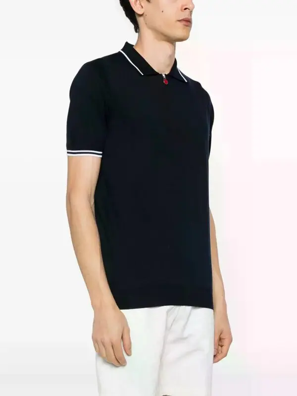 Kiton Zip-up Cotton Polo Shirt