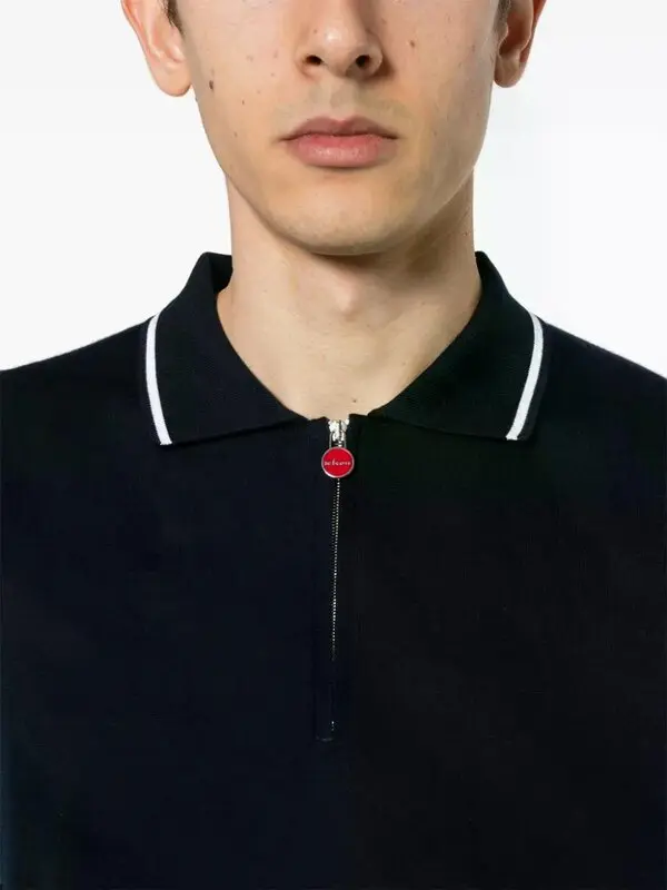 Kiton Zip-up Cotton Polo Shirt