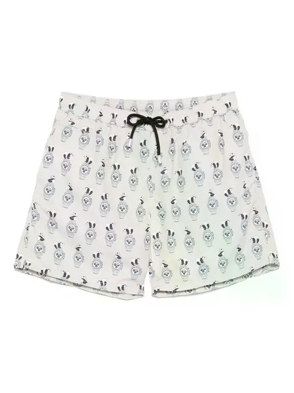 MC2 SAINT BARTH Graphic-print Swim Shorts - Neutrals