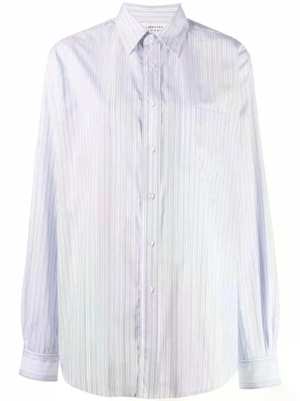 MAISON MARGIELA Stripe-print Pointed-collar Shirt