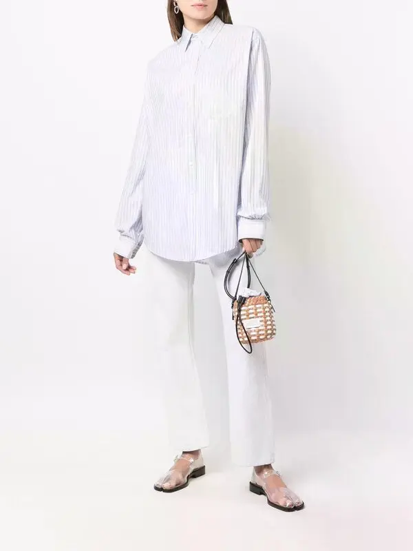 MAISON MARGIELA Stripe-print Pointed-collar Shirt