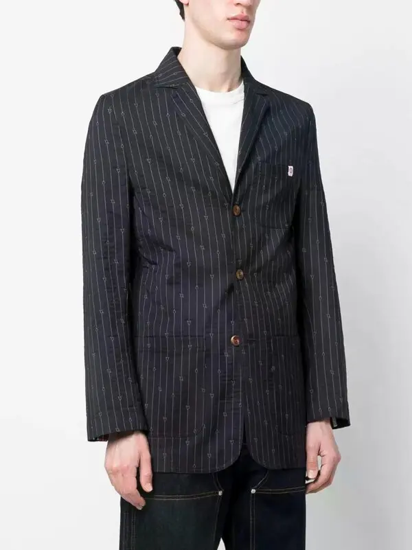 CHARLES JEFFREY Pinstripe Wool-blend Single-breasted Blazer