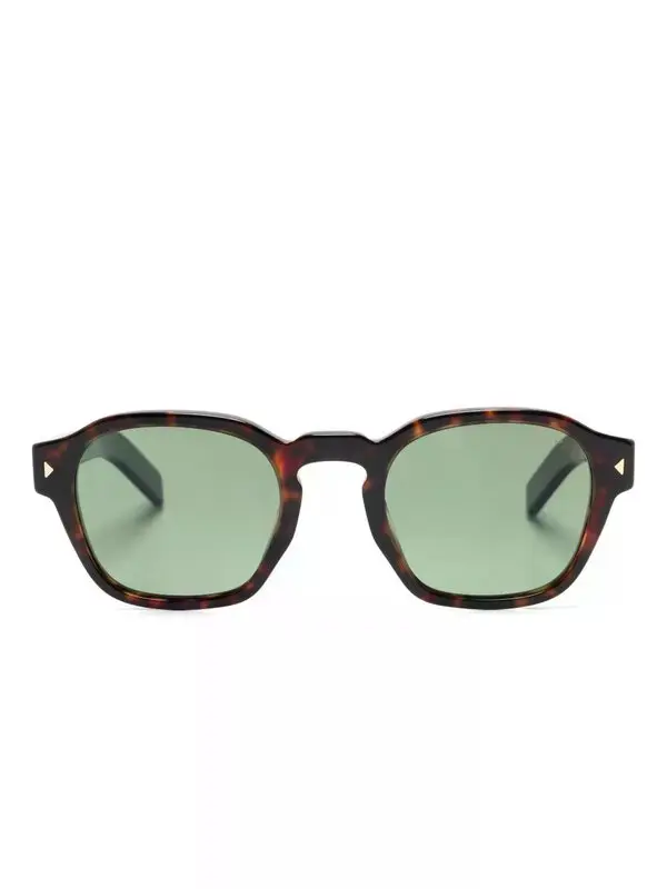 Prada Logo-engraved Square Frame Sunglasses - Brown
