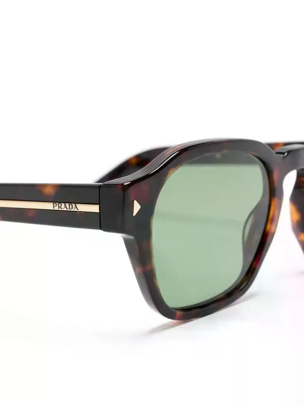 Prada Logo-engraved Square Frame Sunglasses - Brown