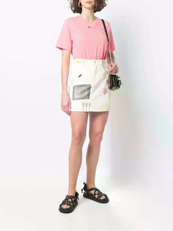 Alexander McQueen Floral-print Denim Mini Skirt