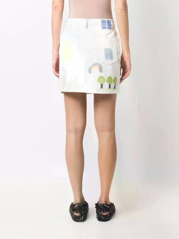 Alexander McQueen Floral-print Denim Mini Skirt