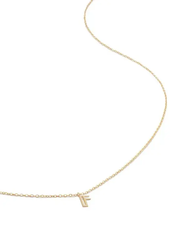 Monica Vinader 14kt Yellow Small Initial 'f' Necklace - Gold