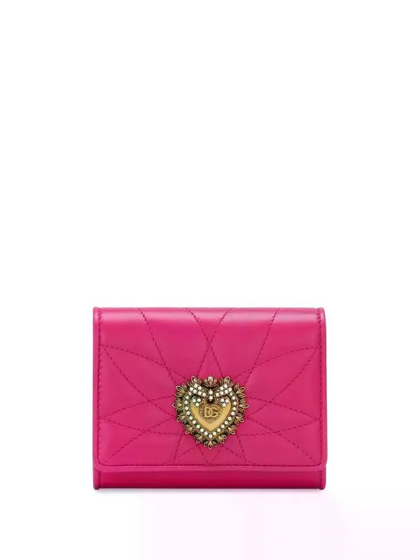 Dolce & Gabbana Small Devotion Leather Wallet - Pink