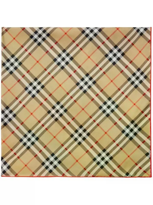 Burberry Check Silk Scarf - Neutrals