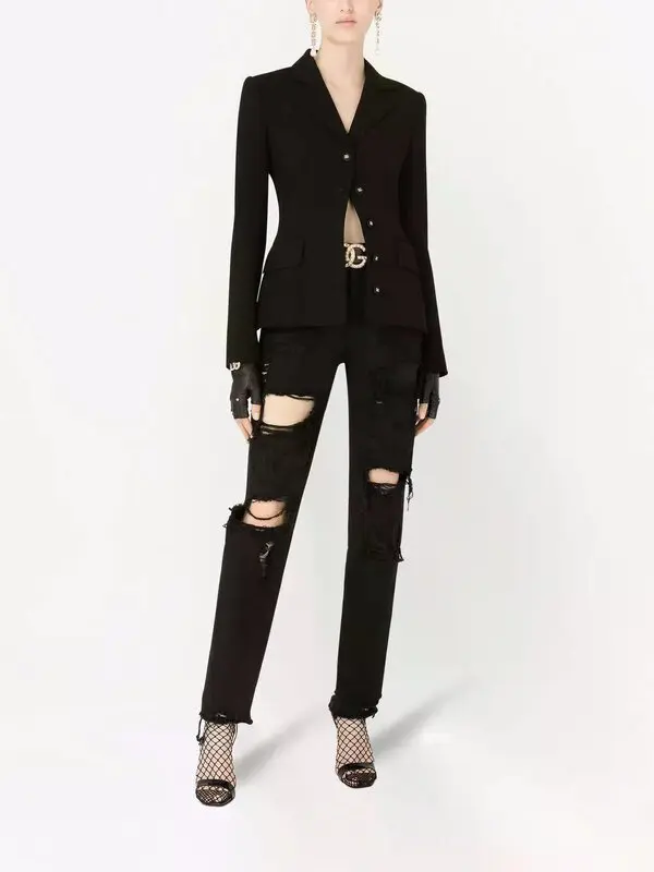 Dolce & Gabbana Single-breasted Wool Blazer - Black