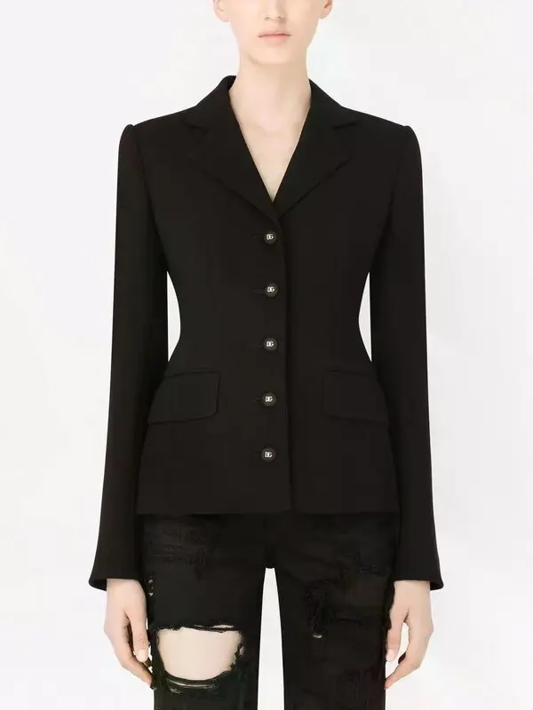Dolce & Gabbana Single-breasted Wool Blazer - Black