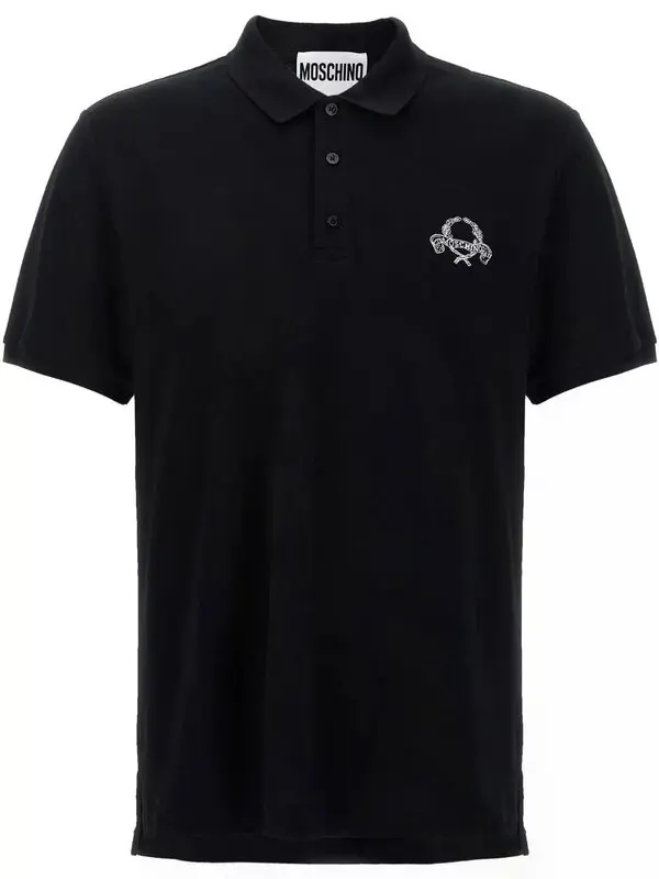 Moschino Logo-embroidered Polo Shirt - Black