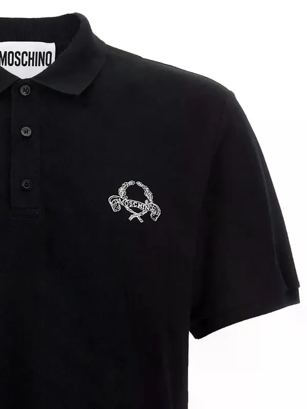 Moschino Logo-embroidered Polo Shirt - Black