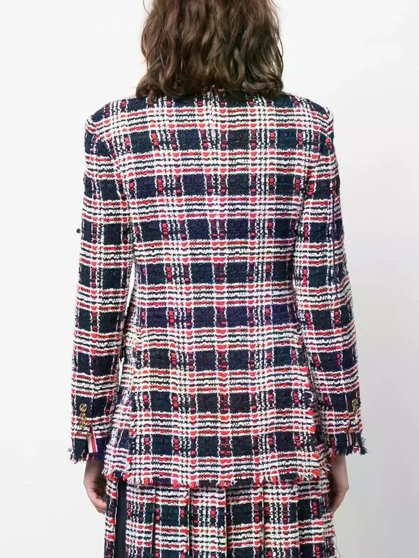 Thom Browne Frayed Single-breasted Tweed Blazer