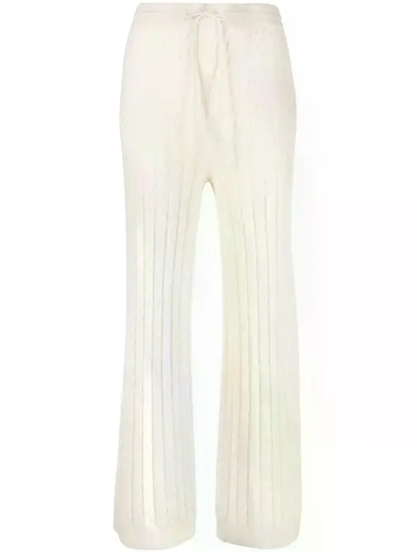 TOTEME Cable-knit Straight-leg Trousers - Neutrals