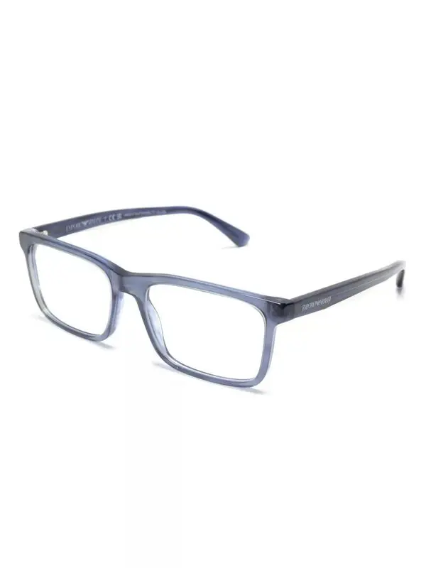 Emporio Armani Logo-print Rectangle-frame Glasses